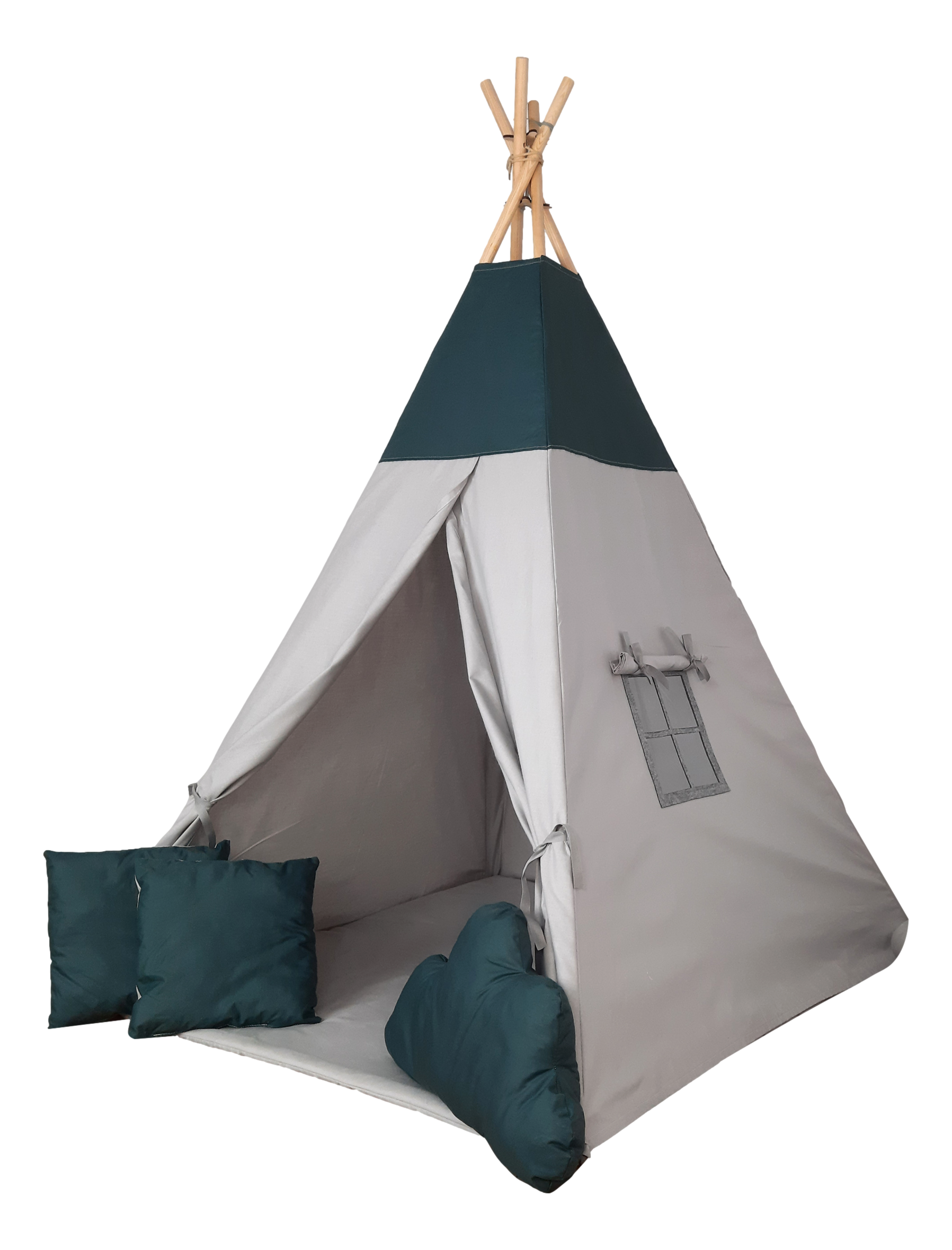 Detský stan Tipi fľaškovo zelený - Najkoberce.sk