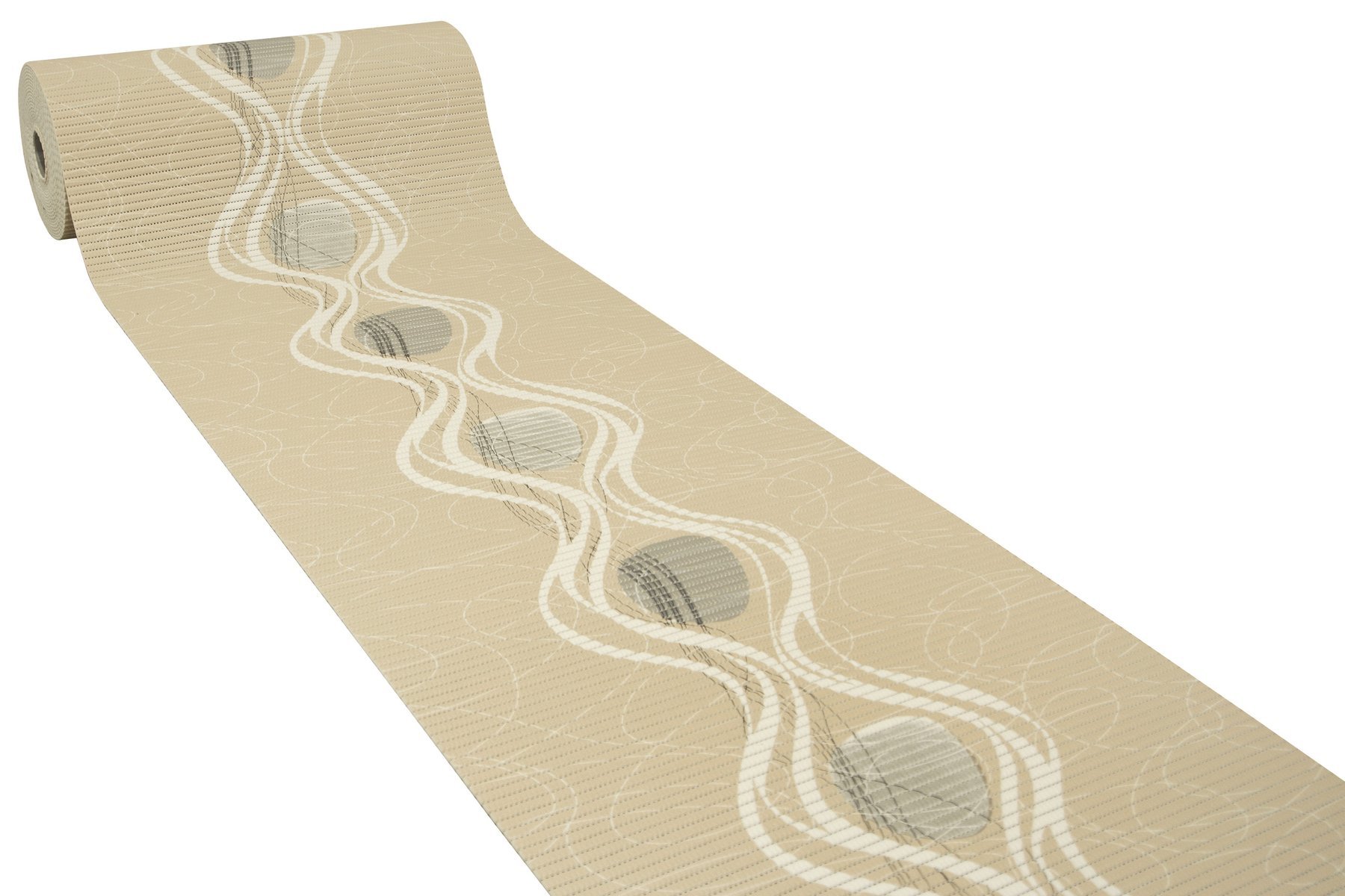 Kúpelňová penová rohož Softy-tex 838 Vlny, béžová - Najkoberce.sk