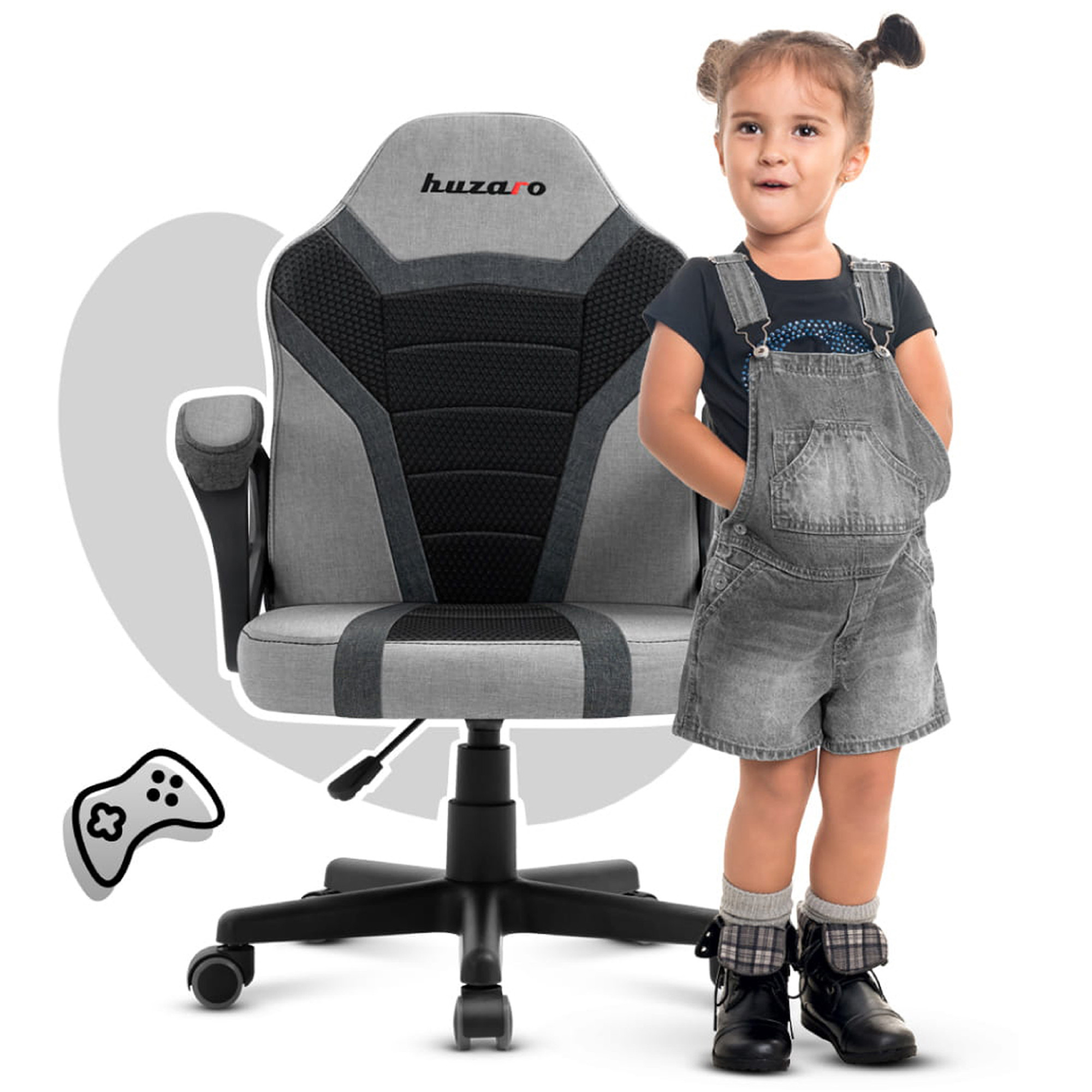 Detská herná stolička Ranger - 1.0 sivá mesh - Najkoberce.sk